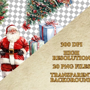 Christmas Clip Art Bundle of 20 High Resolution Transparent Background ...