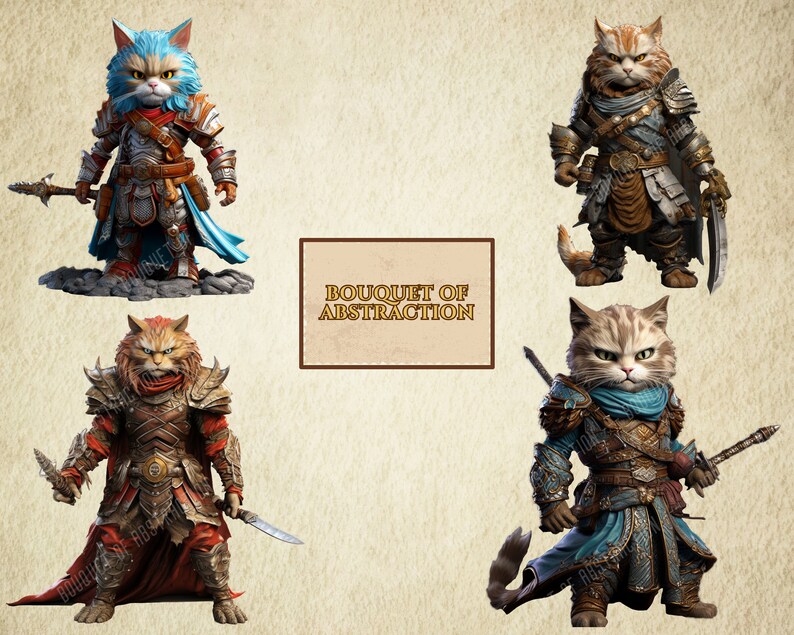 Warrior Cats Bundle of 20 Clip Art High Resolution 300 DPI Transparent ...