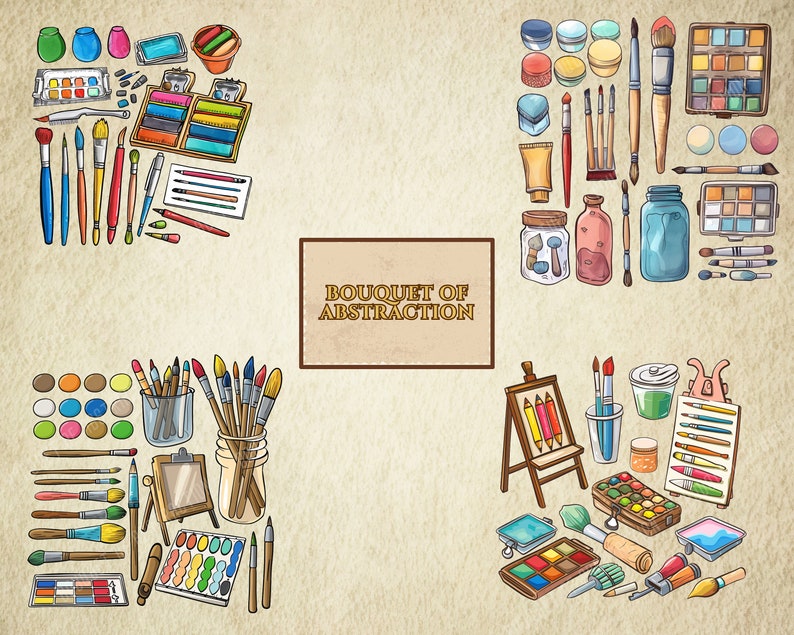 Art Supplies Bundle of 20 Clip Art High Resolution Transparent ...