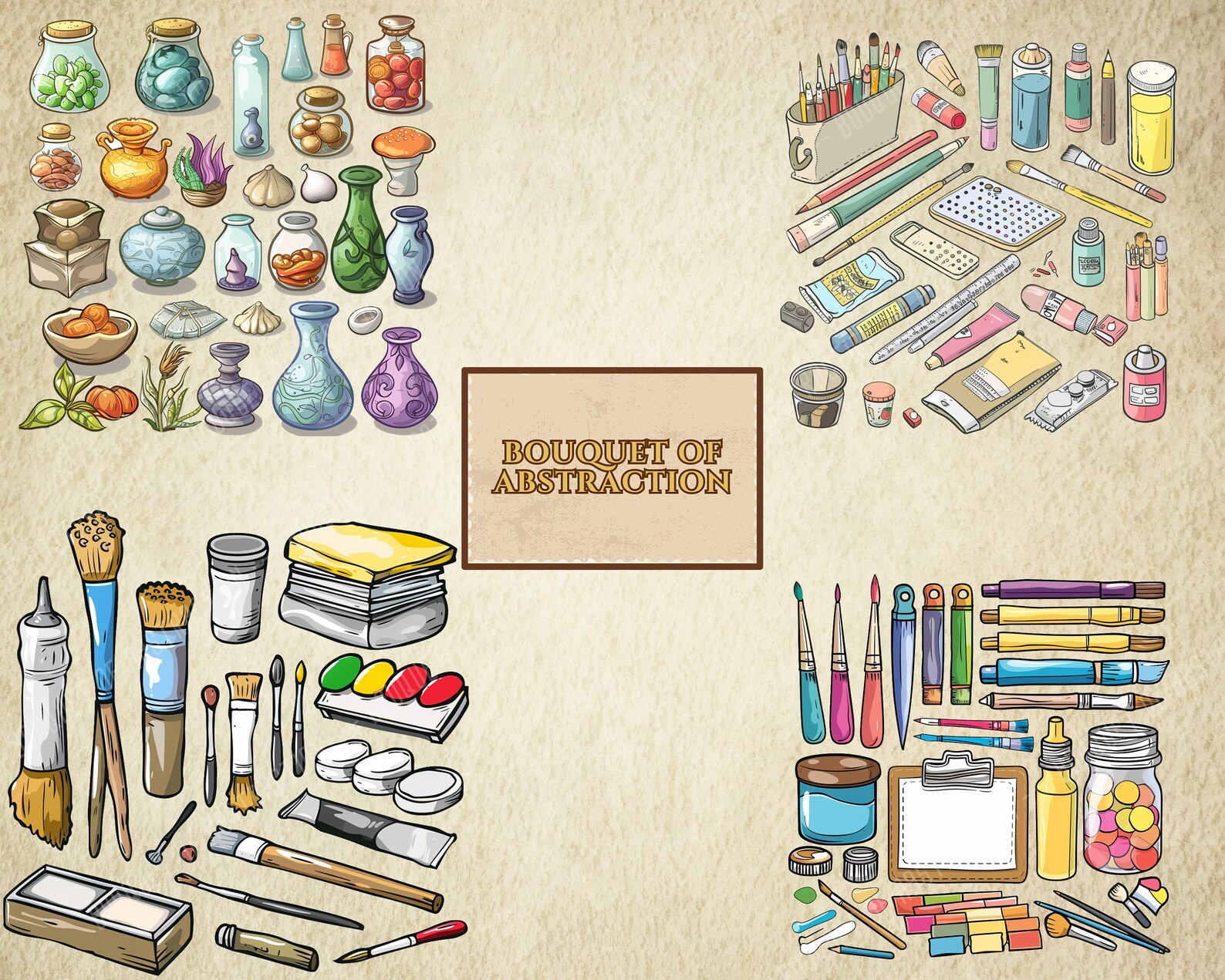 Art Supplies Bundle of 20 Clip Art High Resolution Transparent ...