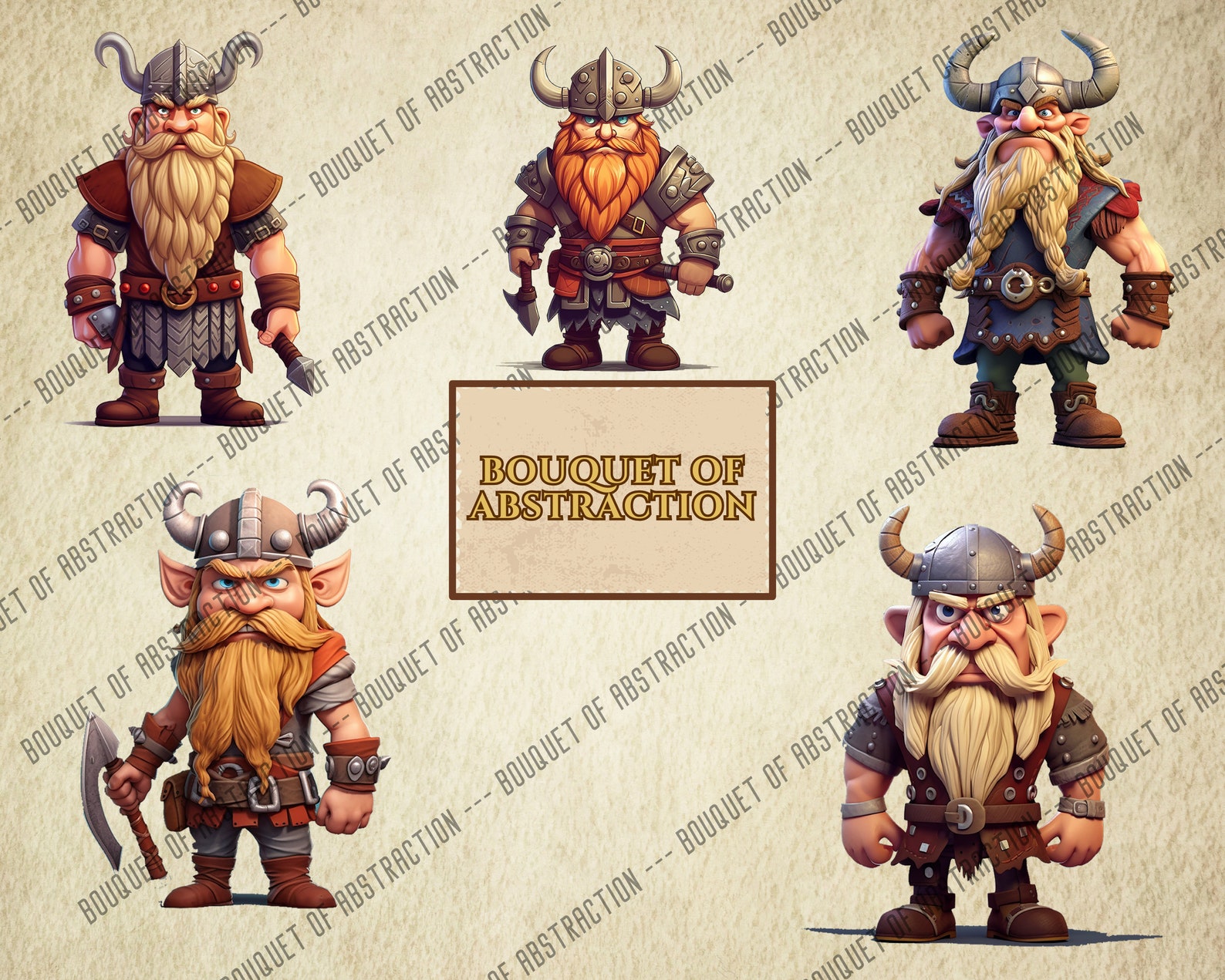 26 Unique Viking Clip Art Bundle Characters With Transparent Background ...