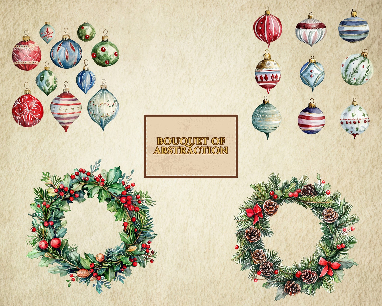 Christmas Clip Art Bundle of 20 High Resolution Transparent Background ...