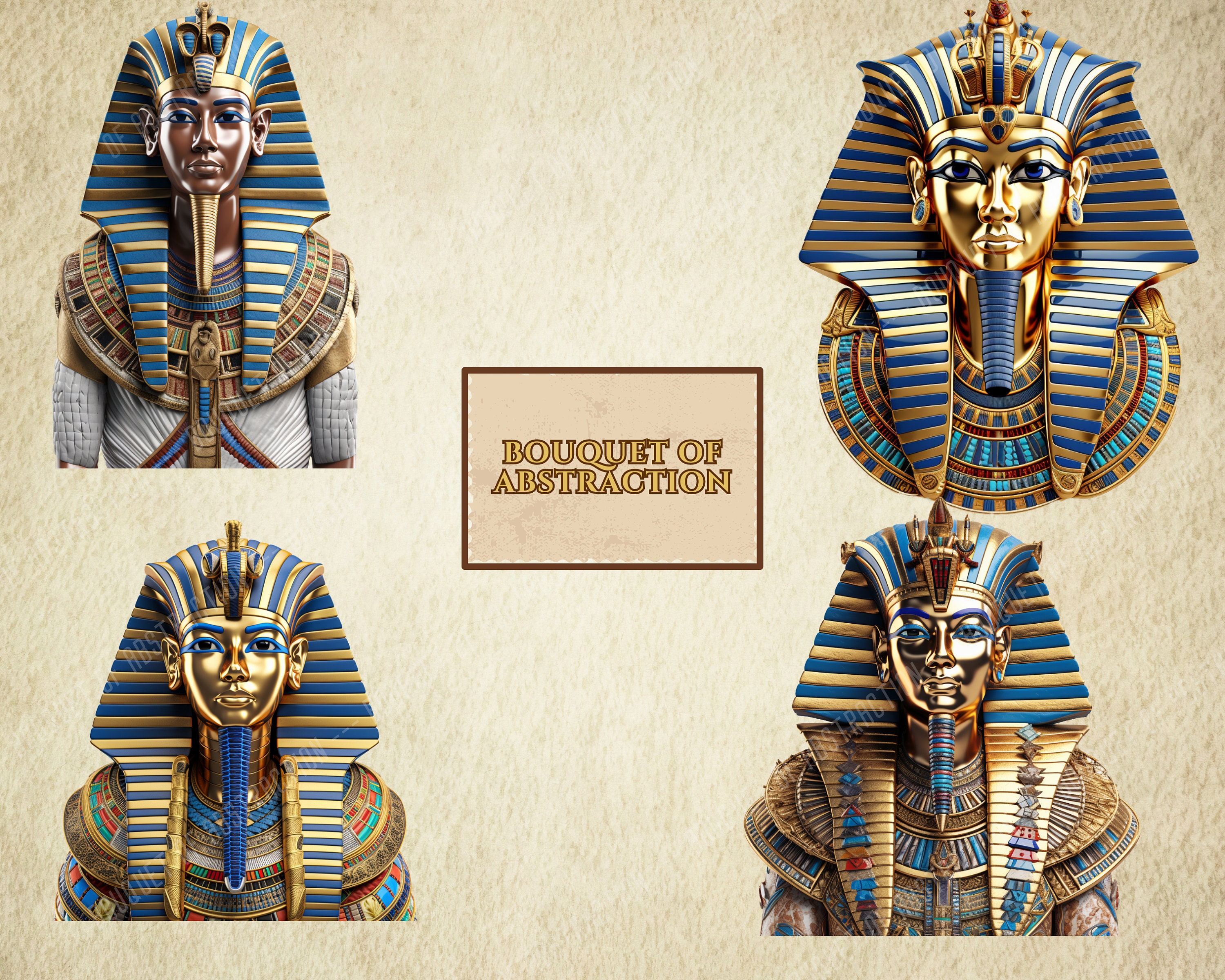 Egyptian Pharaoh Clip Art Bundle of 20 Illustrations Characters Ancient ...