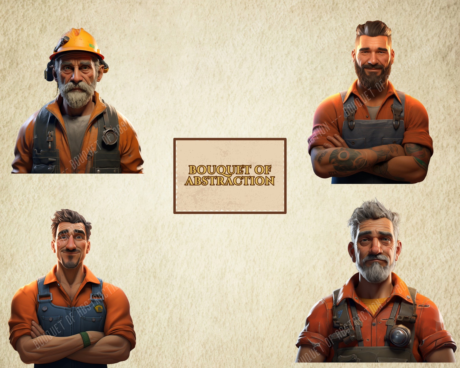 Mechanic Characters Clip Art Bundle of 20 High Resolution 300 DPI ...