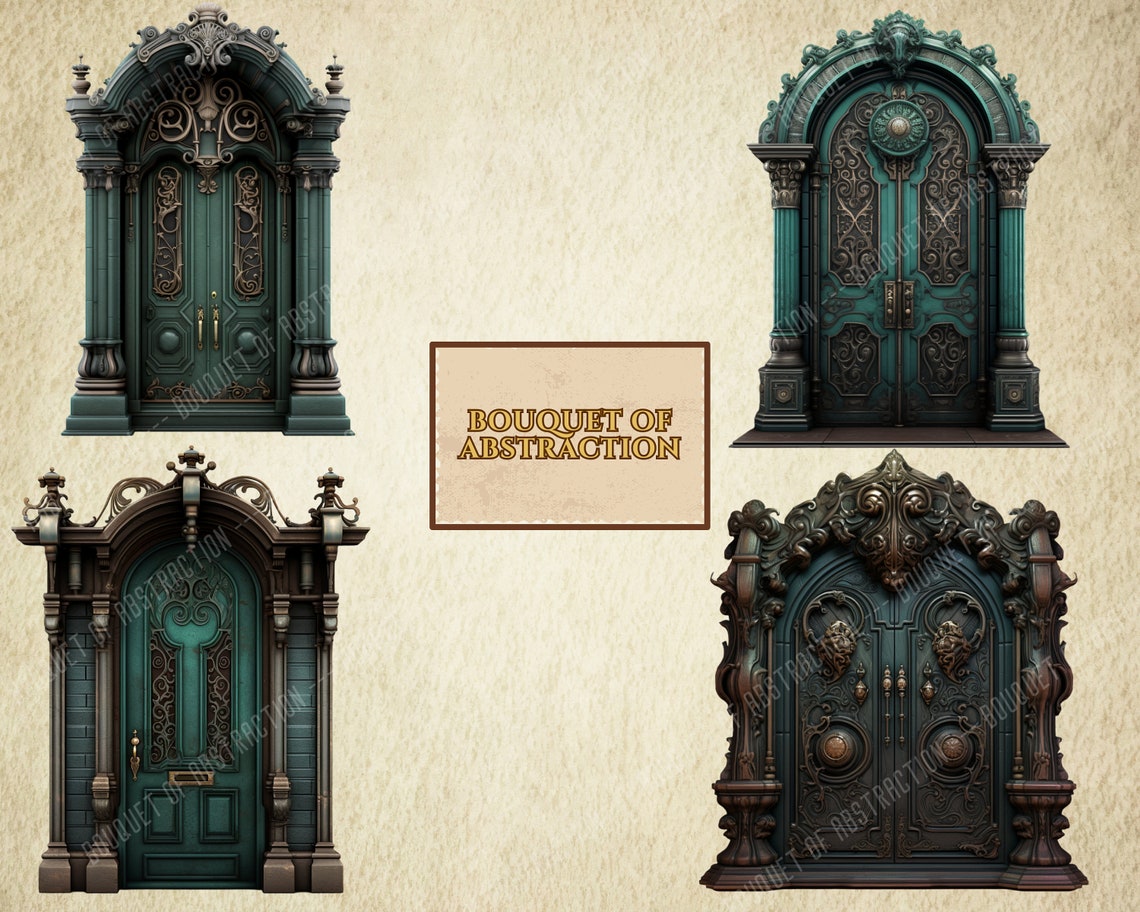 Haunted Mansion Doors Bundle of 20 High Resolution Clip Art 300 DPI ...