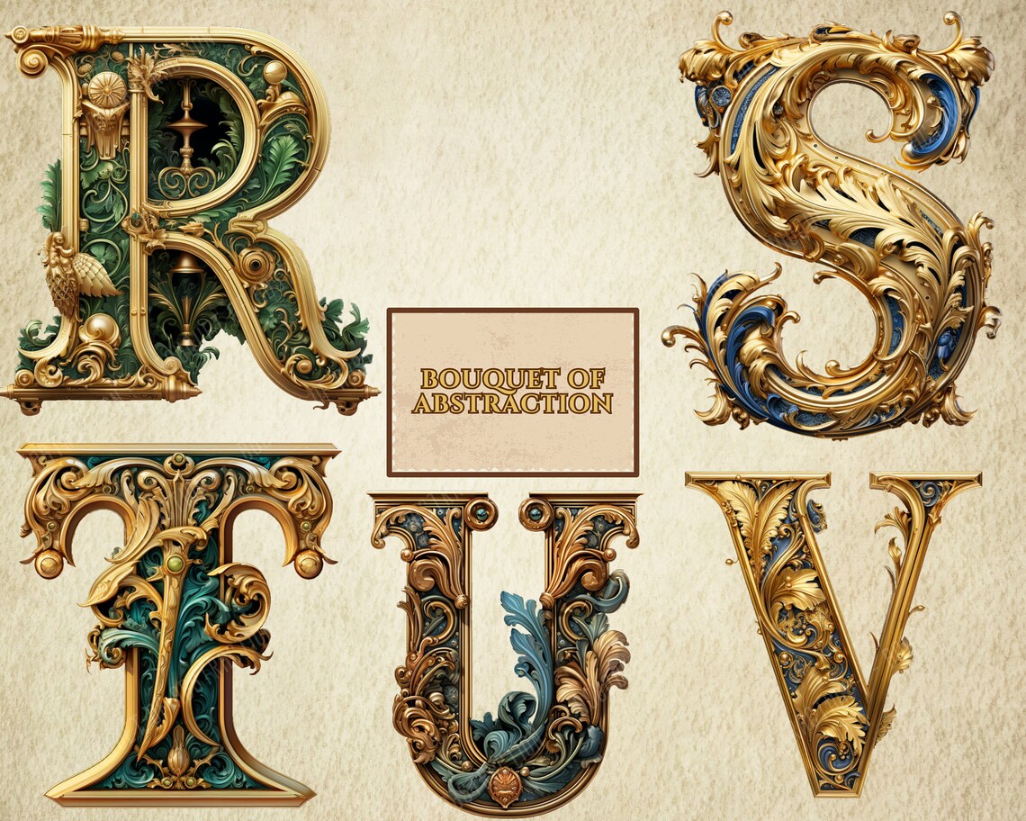 Illuminated Golden Initials Full Alphabet High Quality Clip Art ... Illuminated Golden Initials Full Alphabet High Quality Clip Art ...