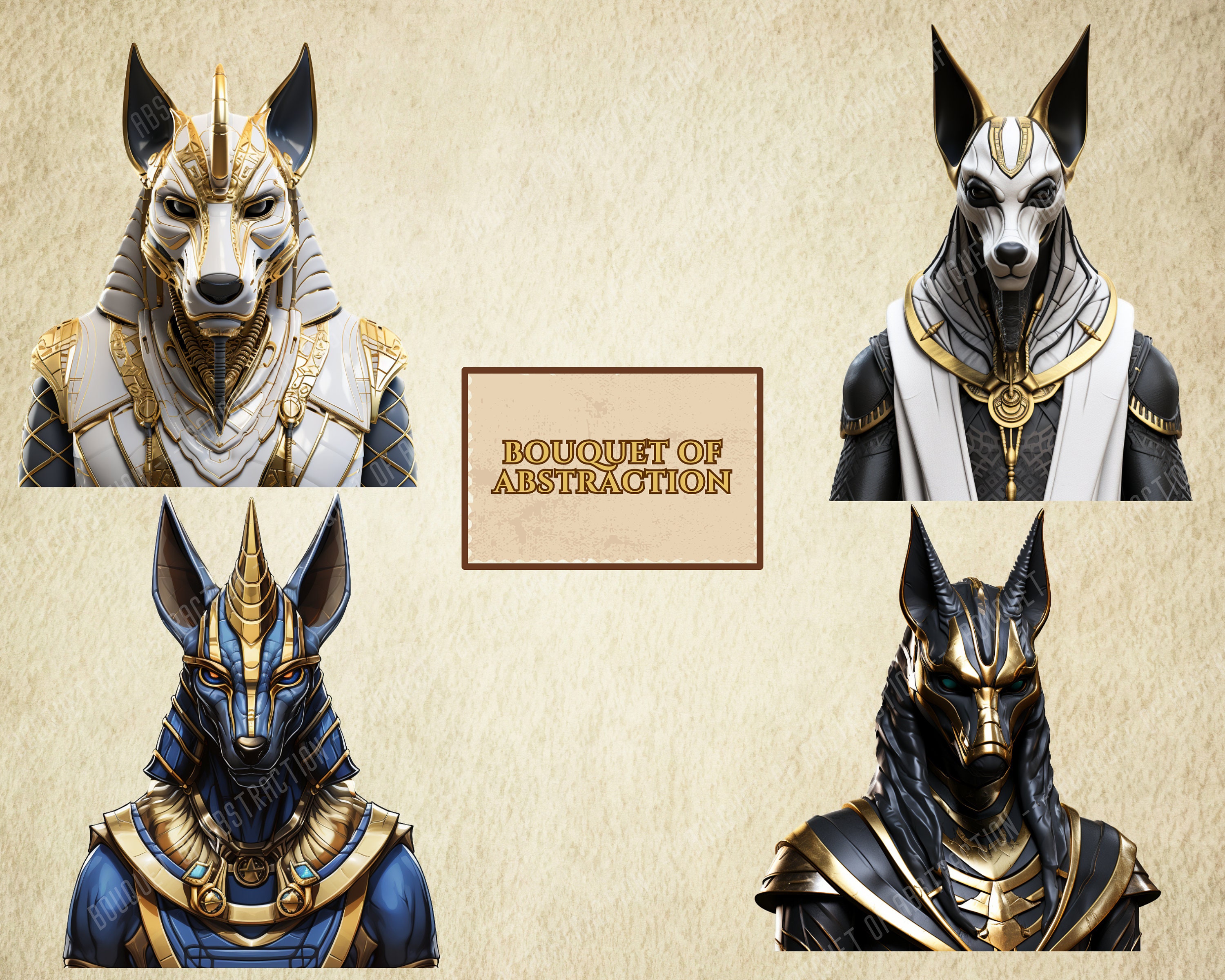 Anubis Clip Art Bundle of 20 Egyptian Clip Art Anubis Egypt Themed Clip ...