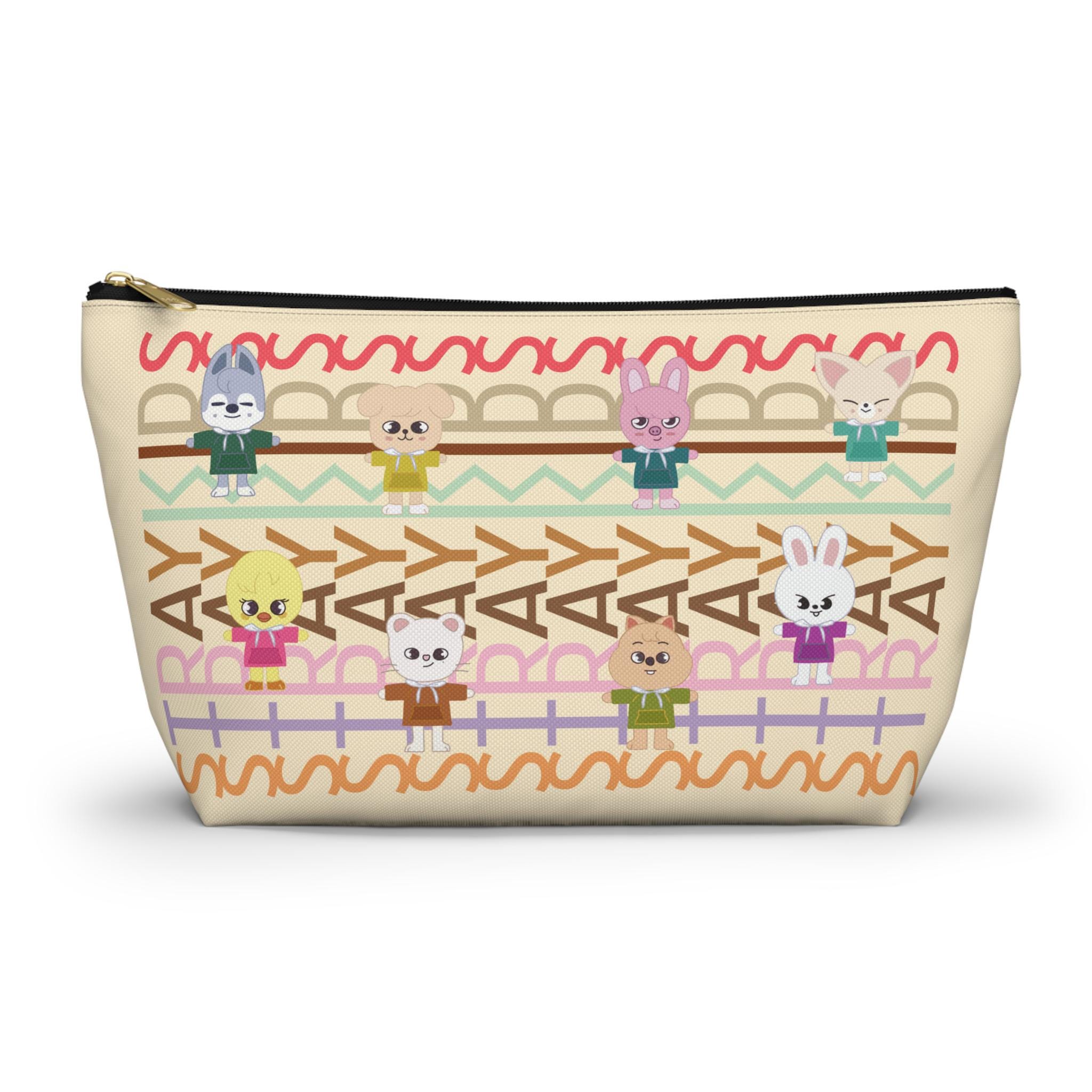 Stray Kids SKZOO Fan Art Accessory Pouch W T-bottom: Kpop Cosmetic Bag ...
