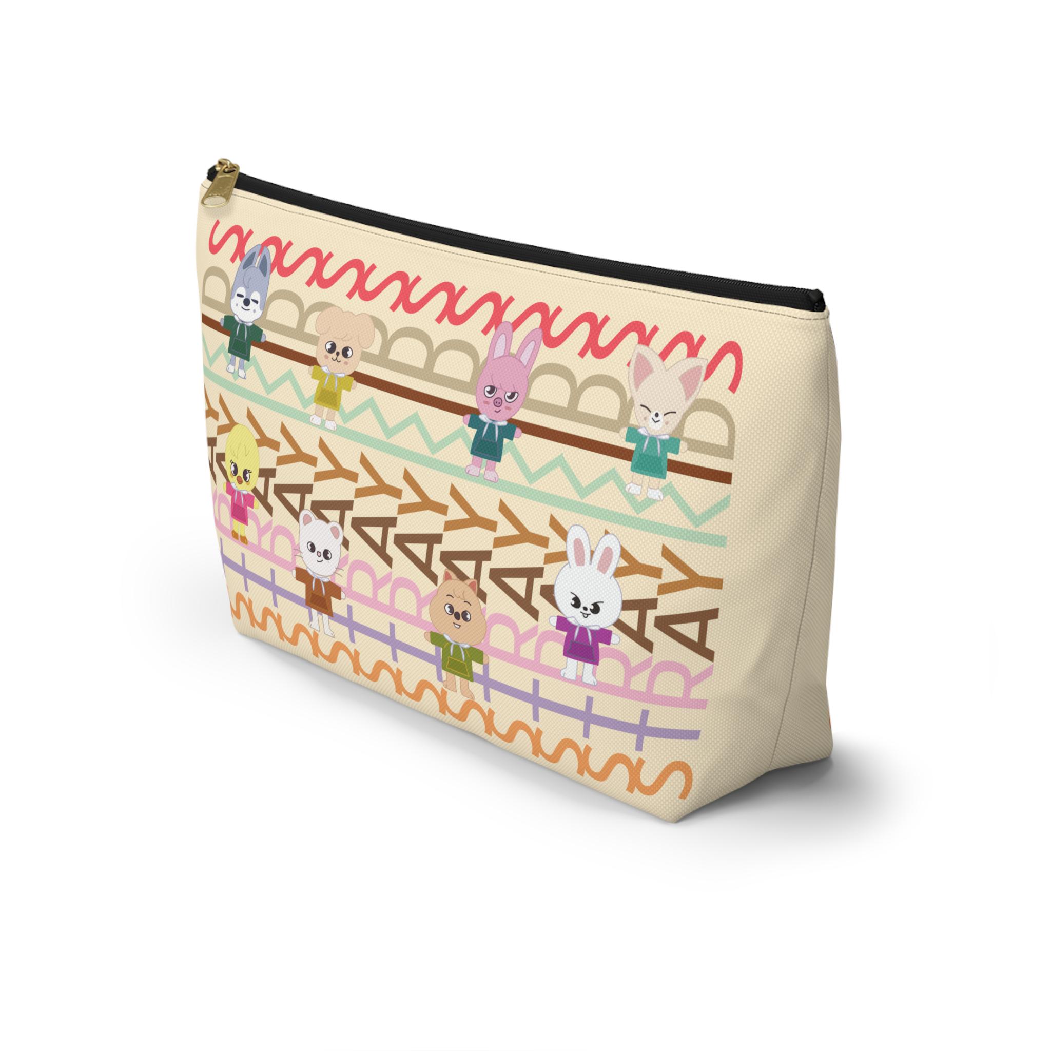 Stray Kids SKZOO Fan Art Accessory Pouch W T-bottom: Kpop Cosmetic Bag ...