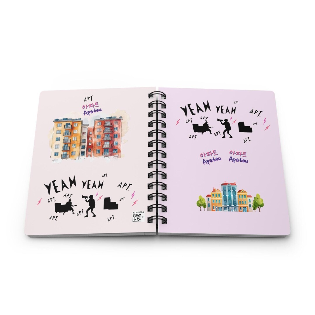 Kpop Journal, APT Spiral Bound Journal, Apateu by Rose & Bruno, Korean ...