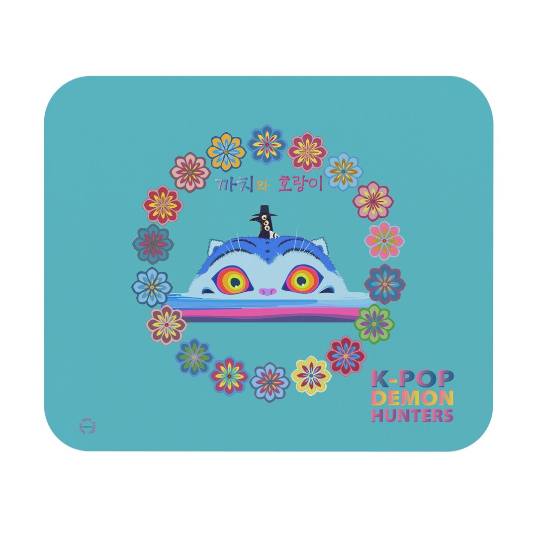 Kpop Mouse Pad: Tiger Derpy & Korean Floral Design Hangul Desk ...