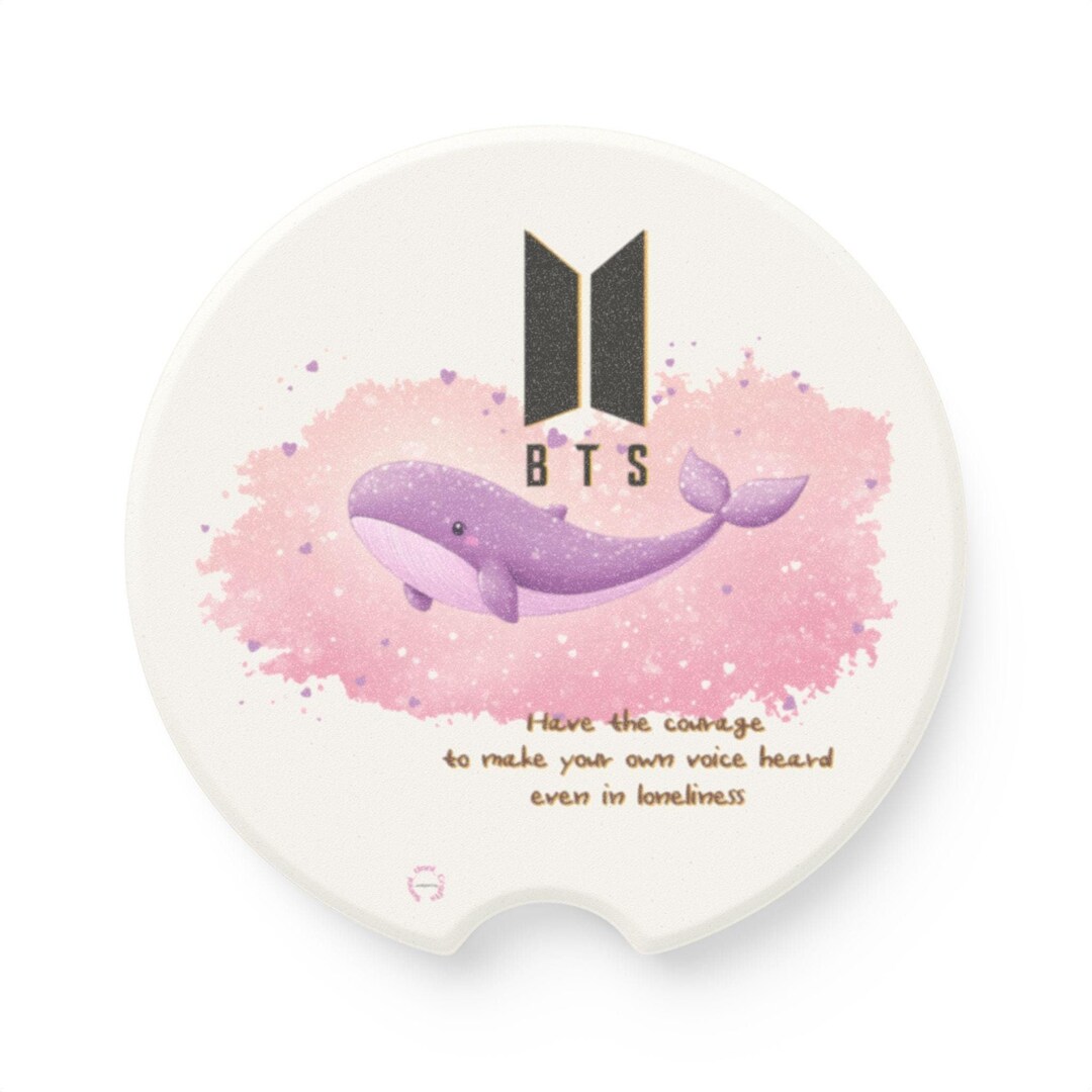 BTS Soapstone Car Coaster, 52-hertz Whale Car Interior Decor ...