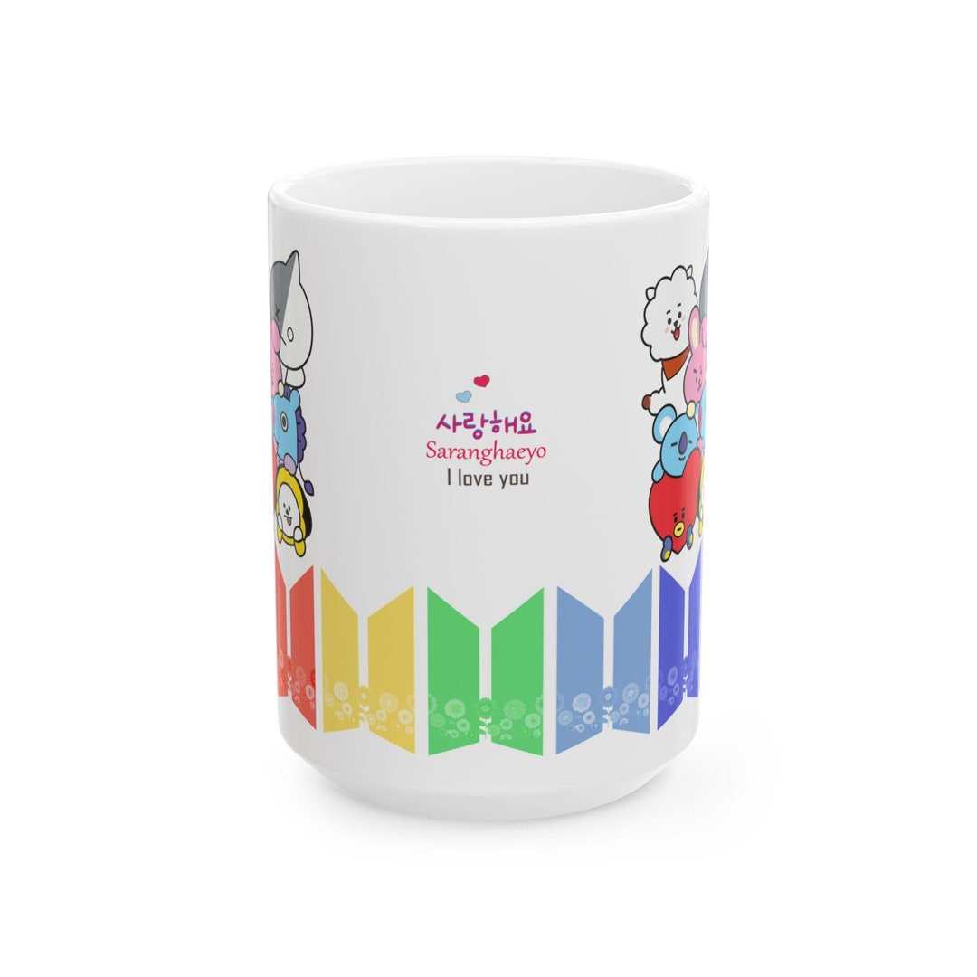 BT21 BTS Inspired Mug, Cute Character BT21 Coffee Cup, Trendy BTS Merch ...