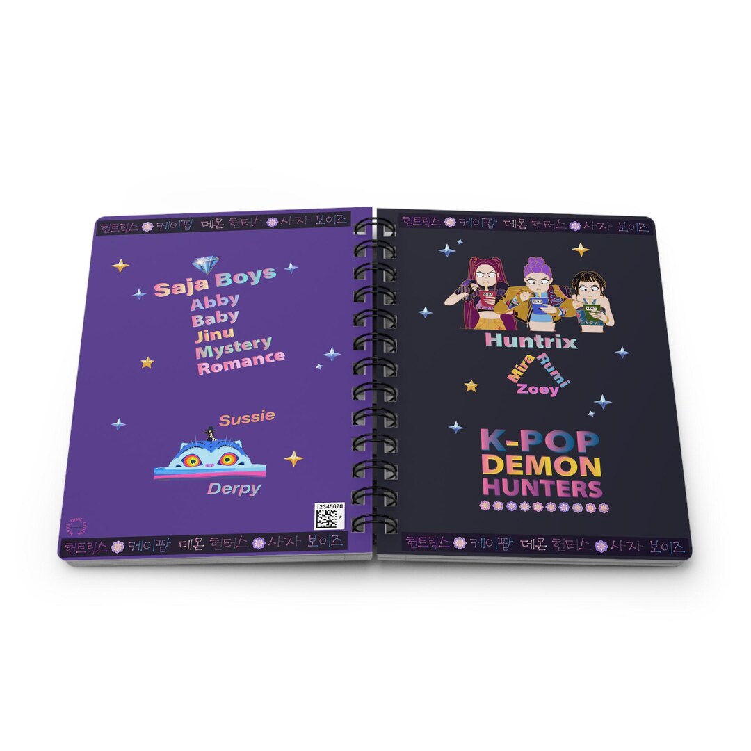 Kpop Journal: Huntrix & Saja Boys Fan Art - Korean Hangul Notebook - Etsy