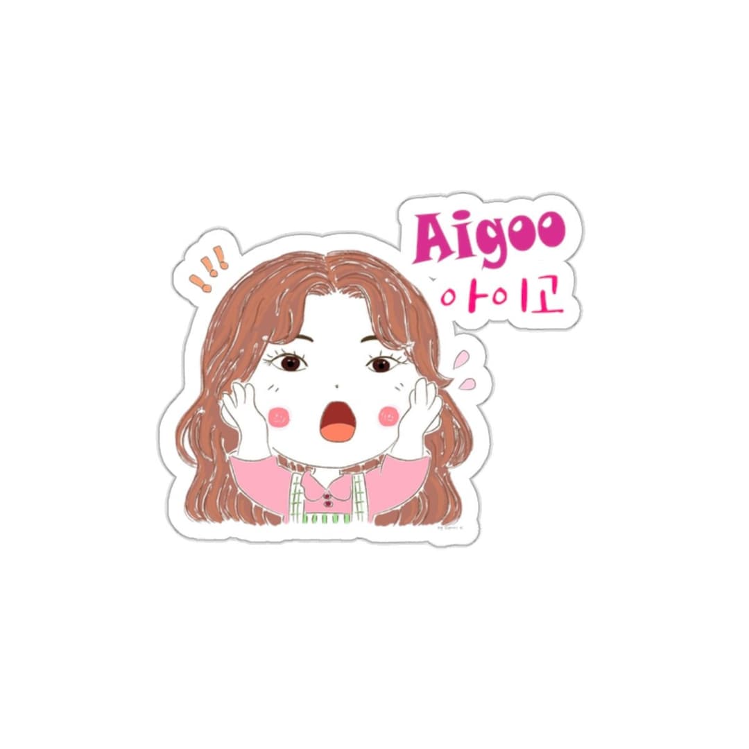K Drama Lover Kiss-cut Stickers (2" × 2"), Korean Word Aigoo Stickers ...