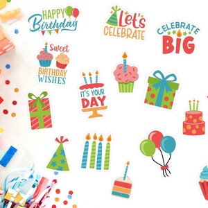 Birthday Stickers | Birthday Sticker Bundle - Etsy