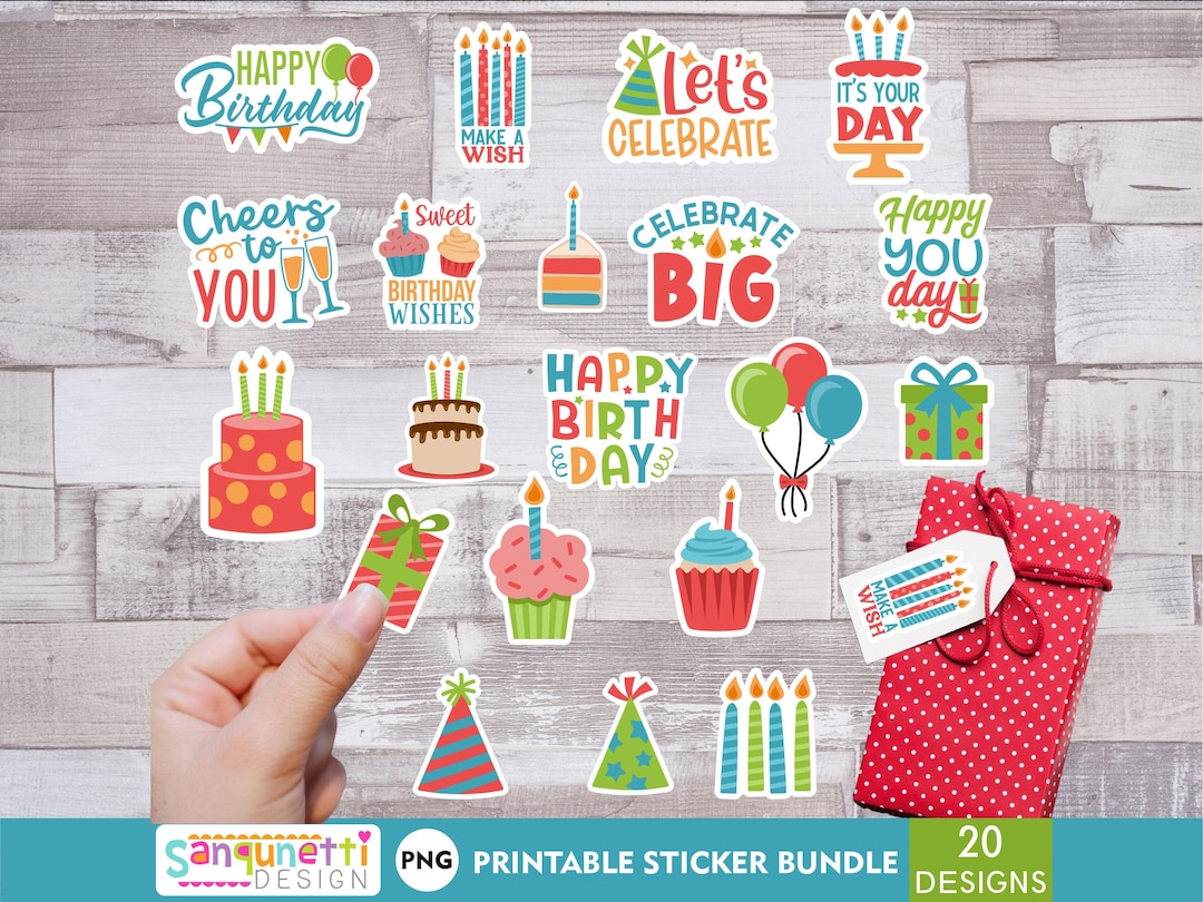 Birthday Stickers | Birthday Sticker Bundle - Etsy
