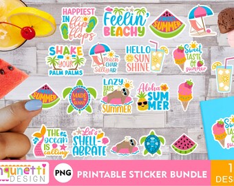 Tropical Summer PNG Sticker Bundle Tropical Digital Stickers - Etsy