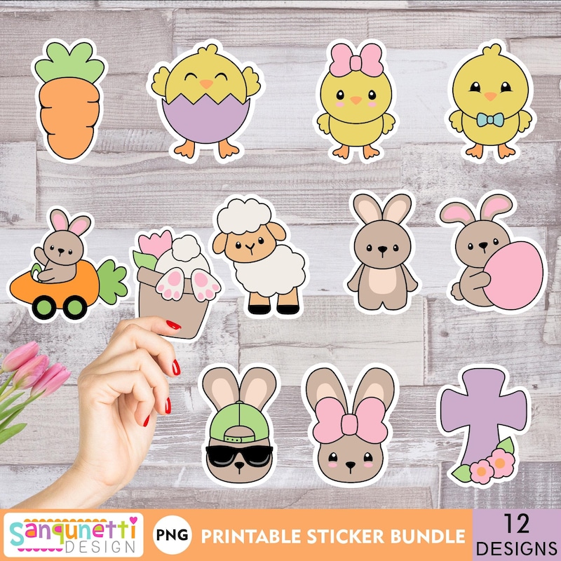 Easter Printables Stickers - Etsy UK