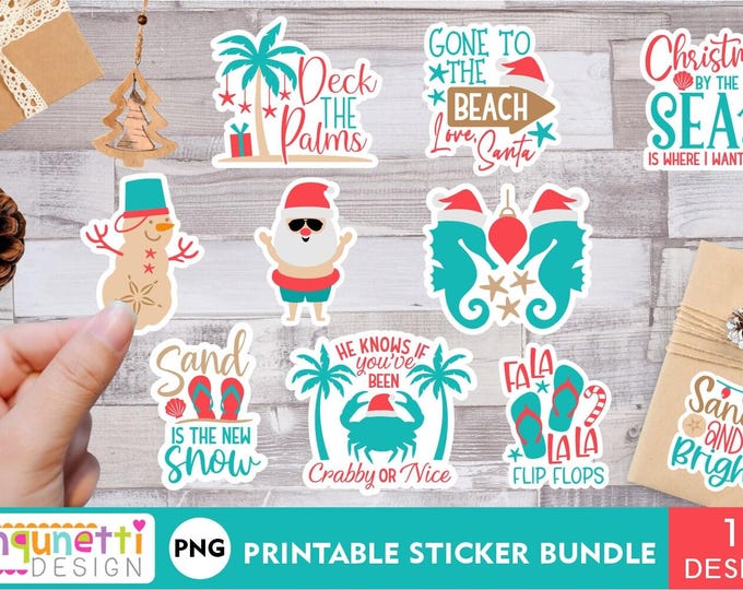 Beach Christmas Clipart -personal and Limited Commercial Use- Holiday ...