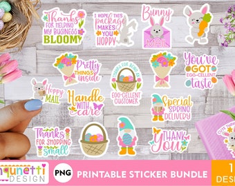 Easter Packaging Stickers, Spring Printable PNG Files, Thank You ...