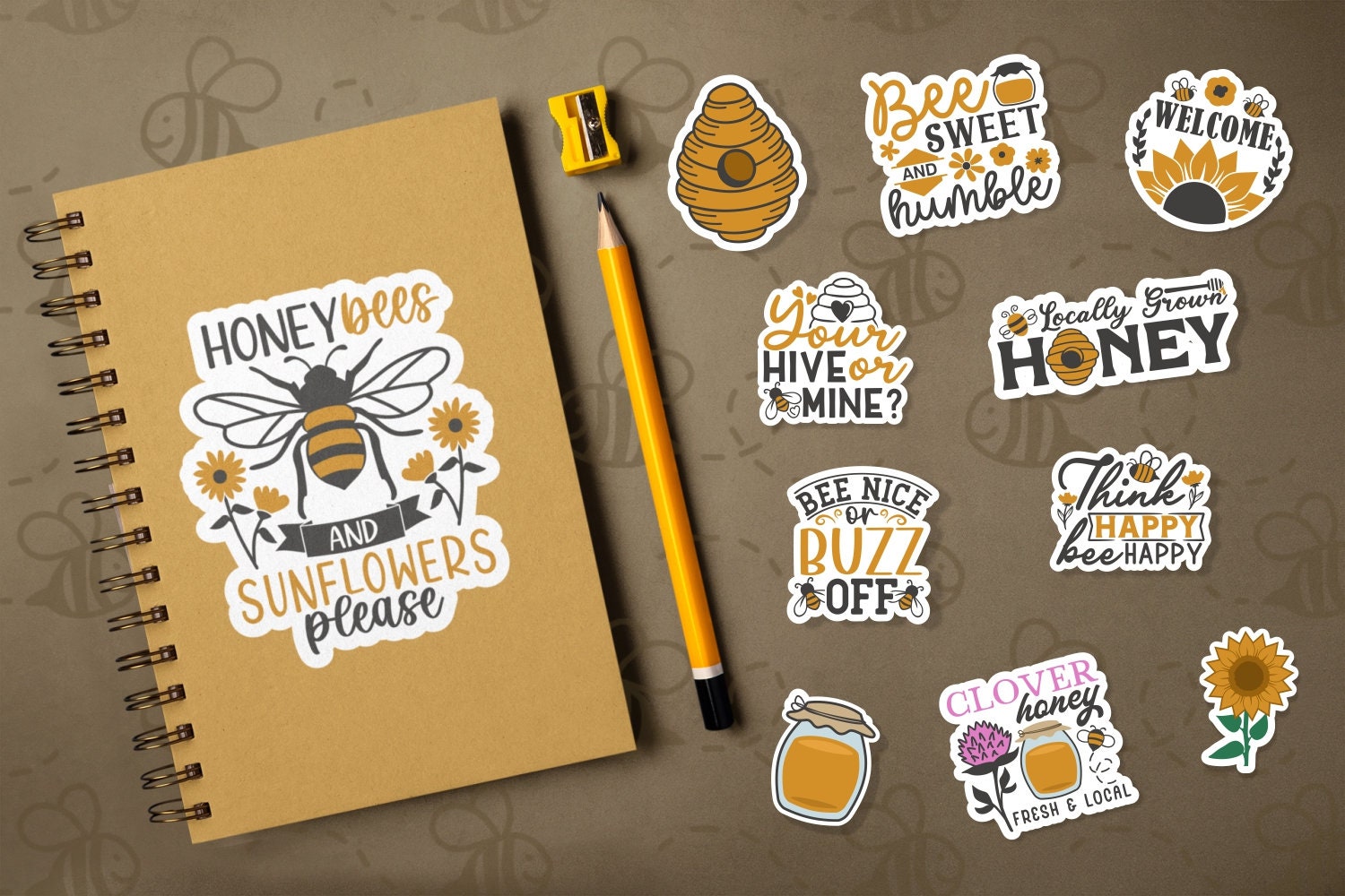 Bee Sticker PNG Bundle, Bee Digital Stickers - Etsy