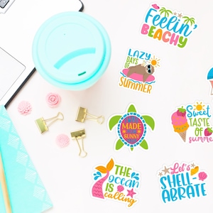 Summer PNG Sticker Bundle, Summer Beach Digital Stickers - Etsy
