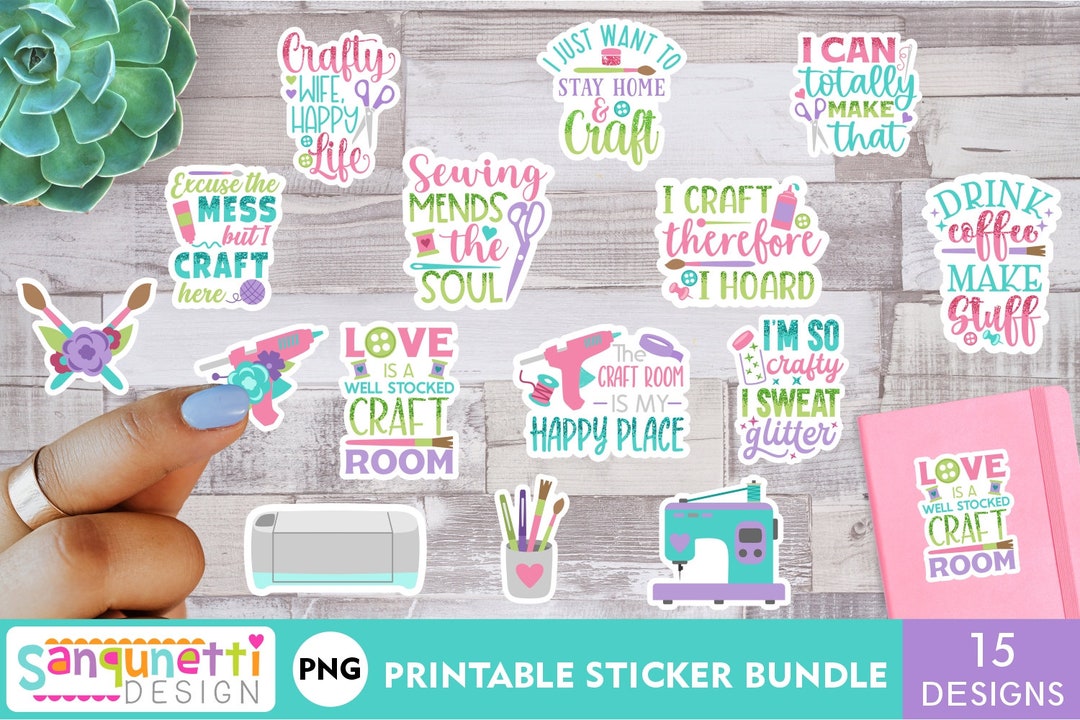 Crafting Sticker Bundle PNG, Sewing Stickers PNG - Etsy
