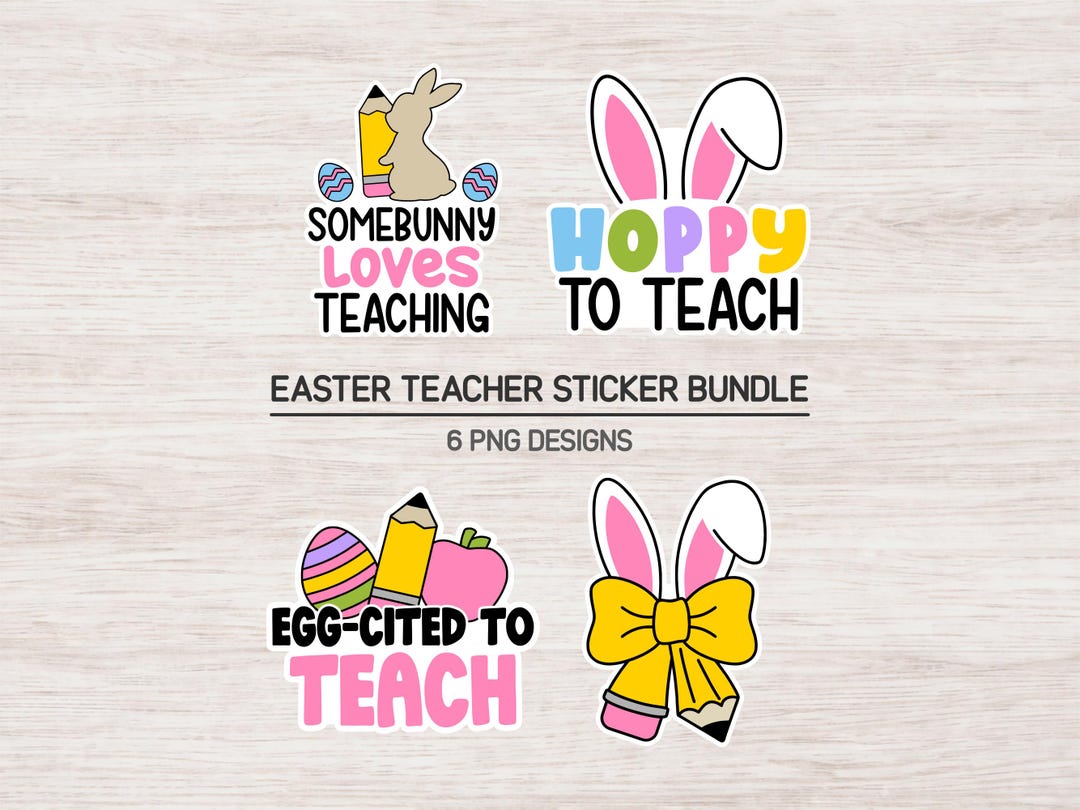 Easter Teacher PNG Sticker Bundle - Etsy