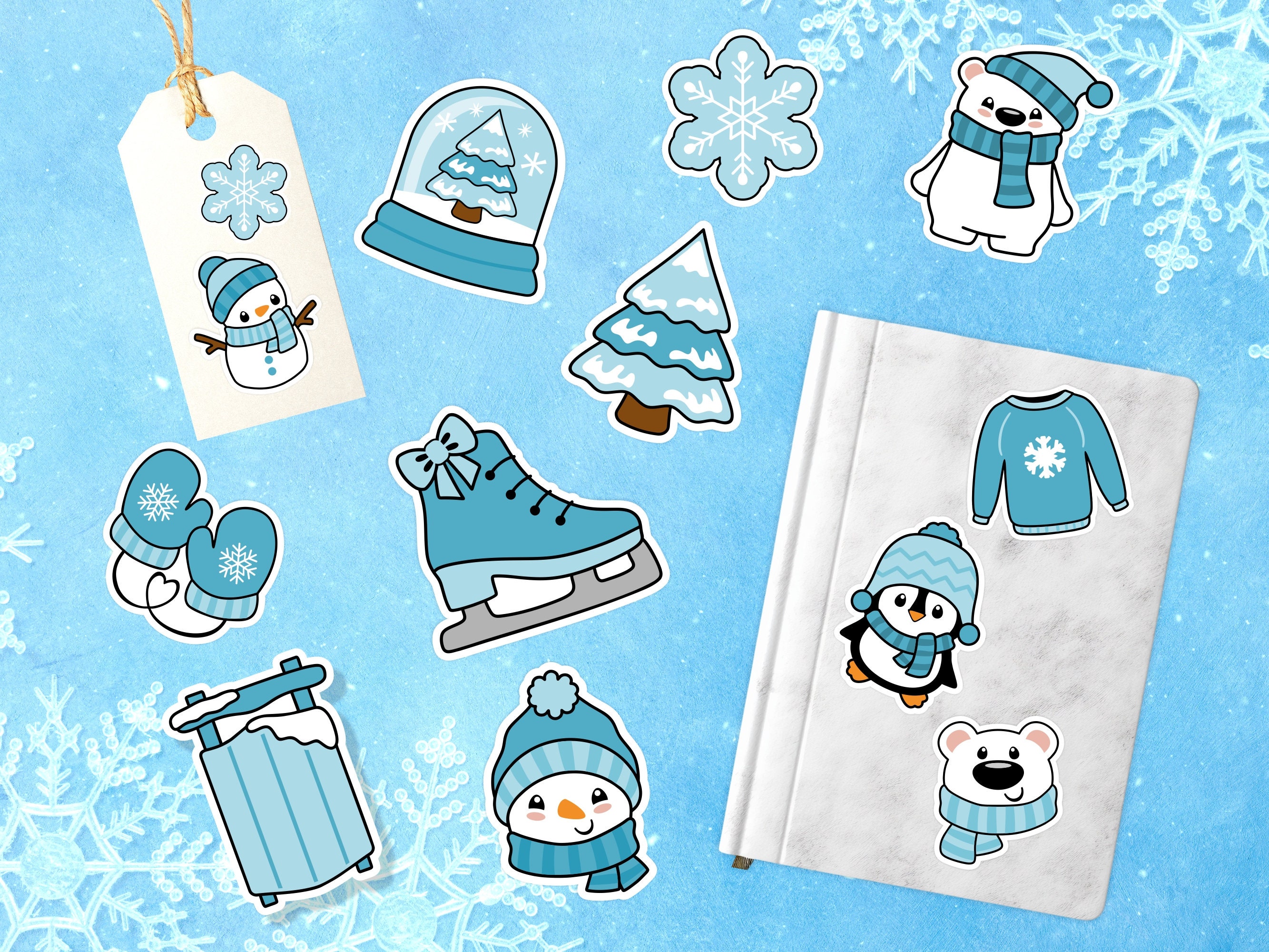 Adorable Winter PNG Sticker Bundle Winter Character Digital Stickers - Etsy
