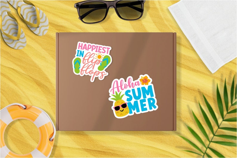 Summer PNG Sticker Bundle Summer Beach Digital Stickers - Etsy