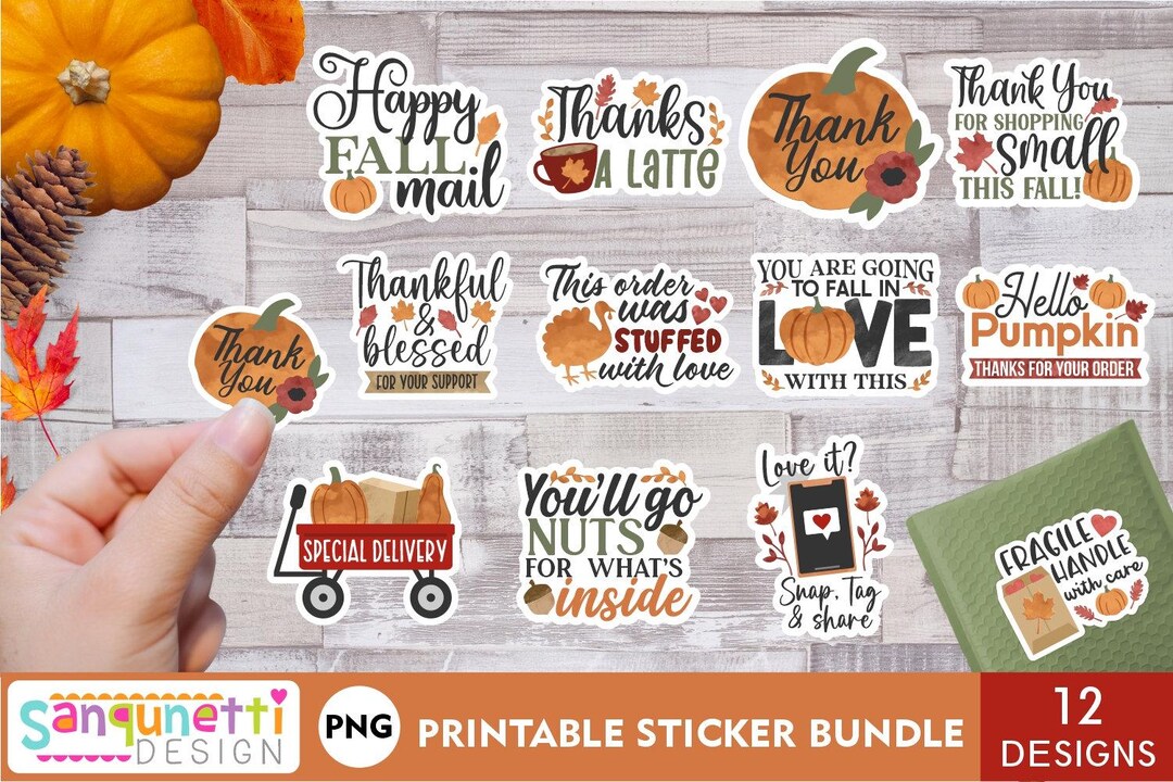 Fall Business PNG Stickers, Fall Packaging Digital Stickers - Etsy