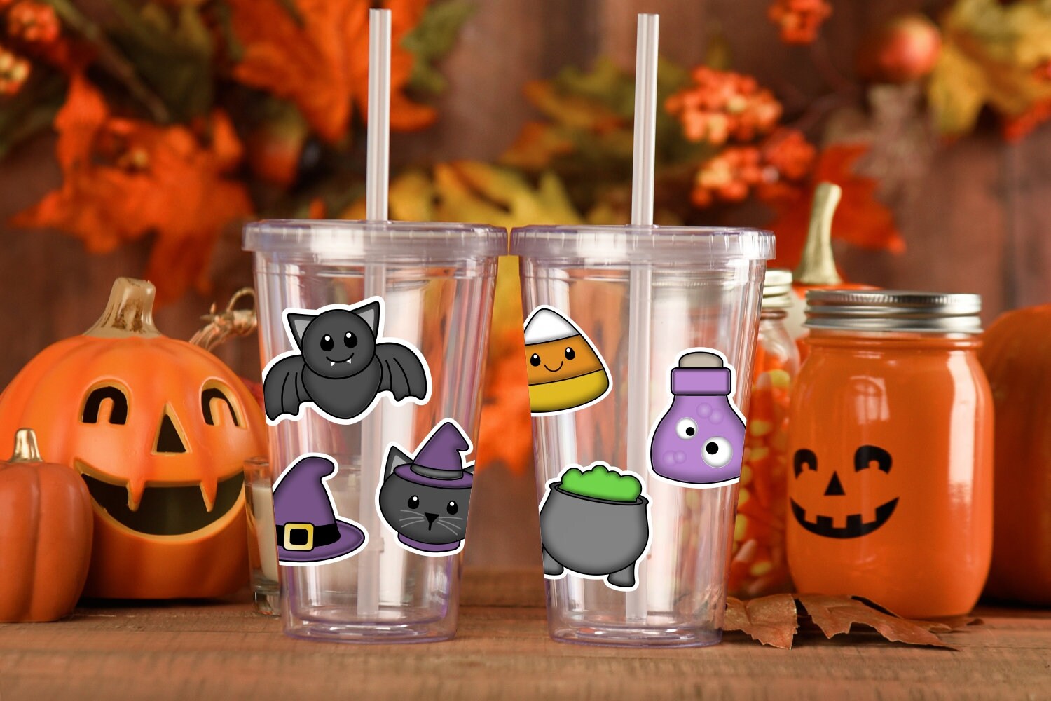 Chunky Halloween PNG Stickers Cute Halloween Sticker Bundle - Etsy