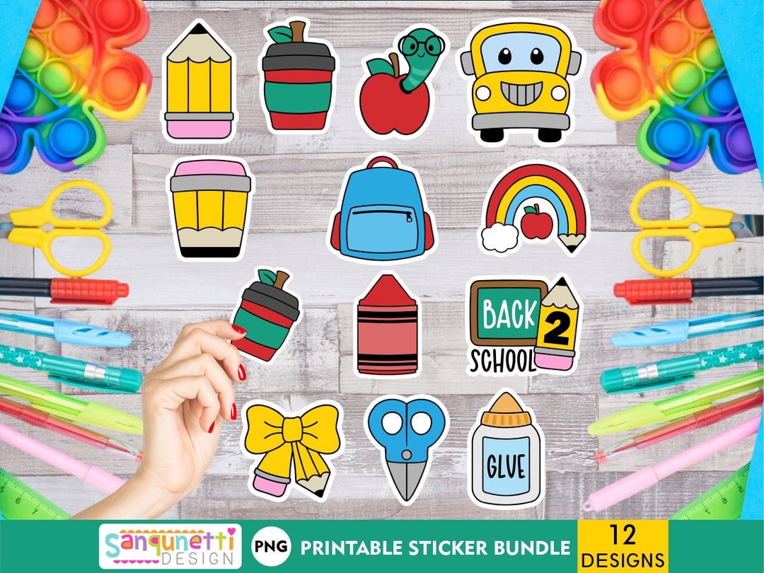 Cute School PNG Sticker Collection, Chunky Back to School PNG Stickers ...