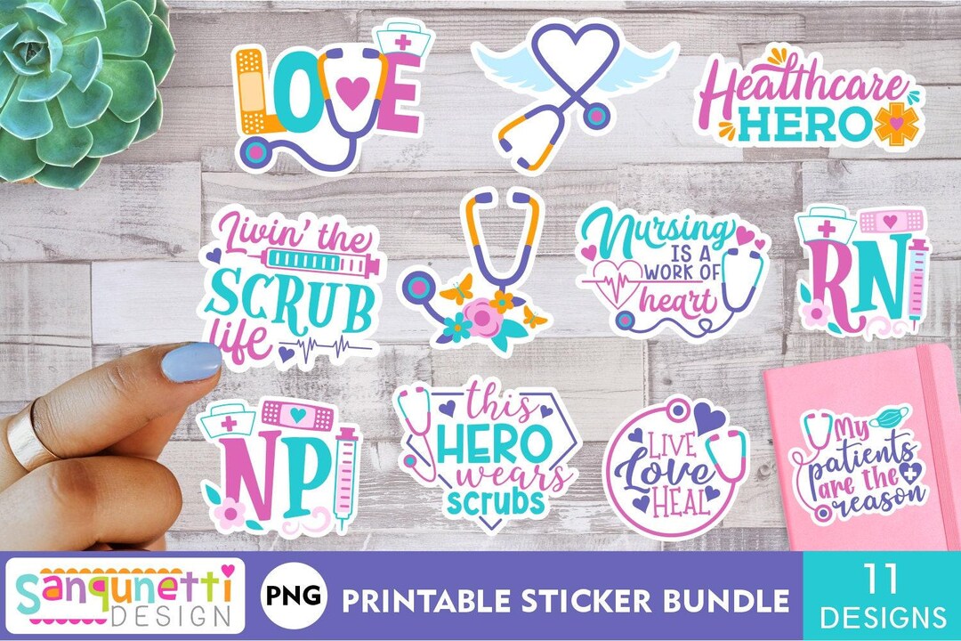 Nursing & Healthcare PNG Sticker Bundle, Nursing Digital Stickers - Etsy
