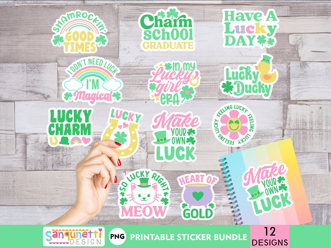 Cute St. Patrick's Day PNG Sticker Bundle | Girls St. Patrick Stickers ...