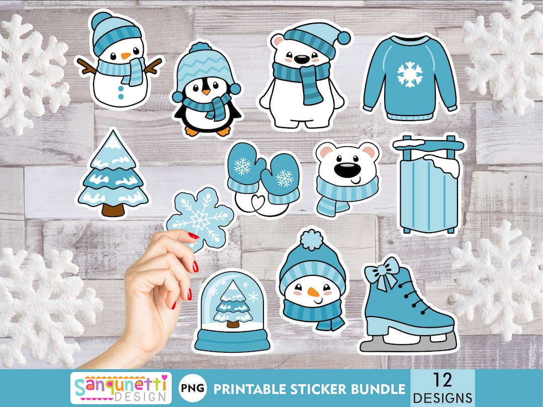 Adorable Winter PNG Sticker Bundle Winter Character Digital Stickers - Etsy