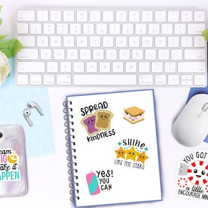 Cute Positivity PNG Sticker Bundle, Inspirational Digital Stickers - Etsy