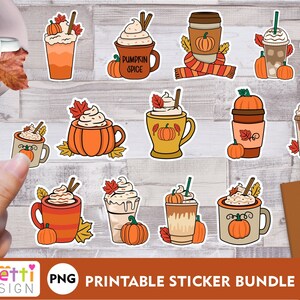 Fall Coffee Sticker Bundle Pumpkin Spice Latte Stickers - Etsy