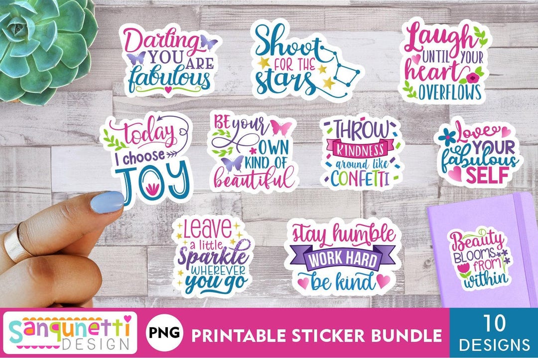 Inspirational and Motivational PNG Sticker Bundle, Inspirational ...
