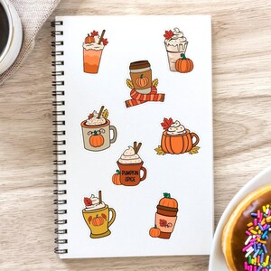 Fall Coffee Sticker Bundle | Pumpkin Spice Latte Stickers - Etsy