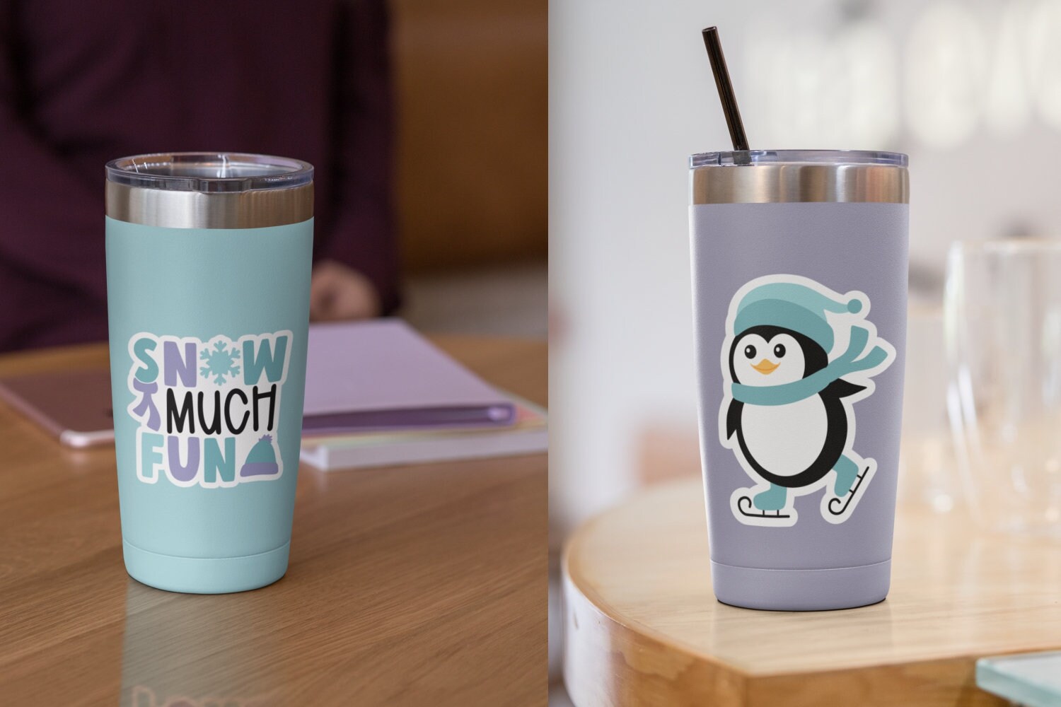 Penguin PNG Stickers, Winter Digital Sticker Bundle - Etsy