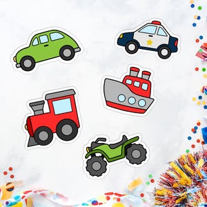 Transportation PNG Sticker Bundle - 12 Cute Vehicle Designs for Kids - Etsy