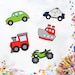 Transportation PNG Sticker Bundle - 12 Cute Vehicle Designs for Kids - Etsy
