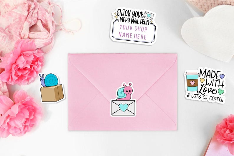 Snail Mail Stickers: Packaging PNG Sticker Bundle (digital) - Etsy
