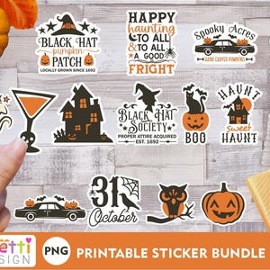 Vintage Halloween PNG Stickers, Halloween Digital Sticker Bundle - Etsy