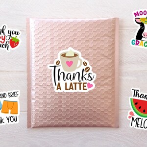 Funny Puns Thank You Stickers | Packaging Sticker Bundle (PNG) - Etsy
