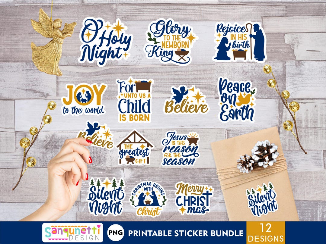 Christian Christmas PNG Sticker Bundle | Nativity Printable Stickers - Etsy