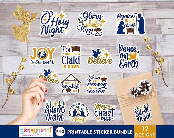 Paquete de pegatinas imprimibles navideñas de pan de jengibre / Lindas ...