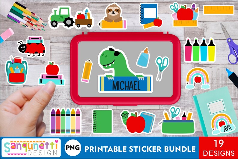 School Label PNG Stickers, Back to School Digital Stickers - Etsy